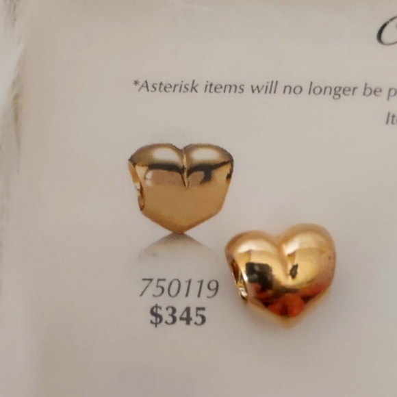 Pandora | Jewelry | Pandora 4k Gold Heart Charm | Poshmark